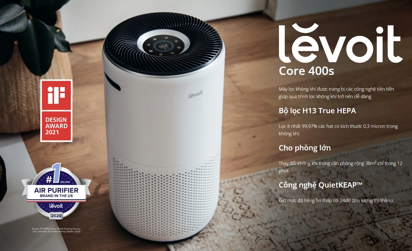 Những đặc điển nổi bật của dòng máy lọc không khí Levoit Core 400S