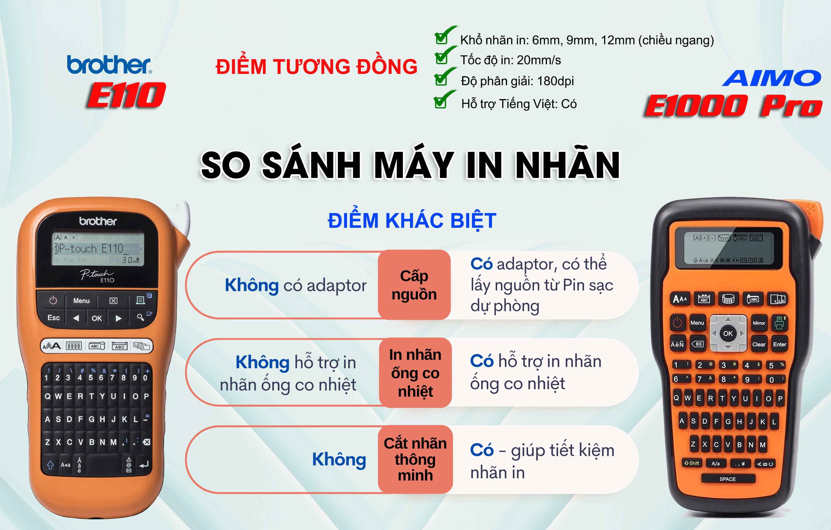 So Sánh 2 Dòng Máy In Nhãn Thi Công Điện Mạng E110 Của Brother Và E1000 ...